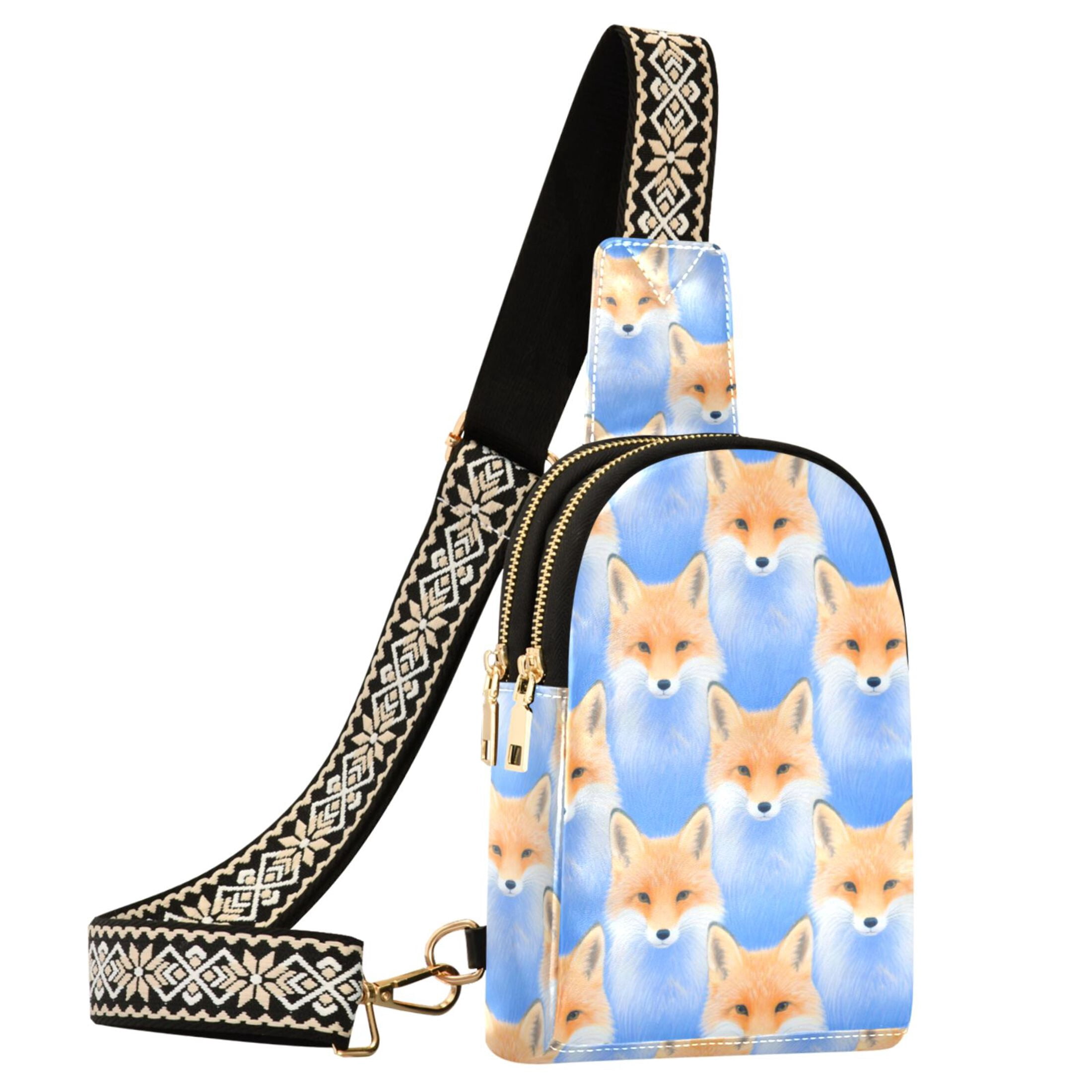 ALAZA Cute Fox Sling Bag for Women Men Waterproof Crossbody Chest Bags ...