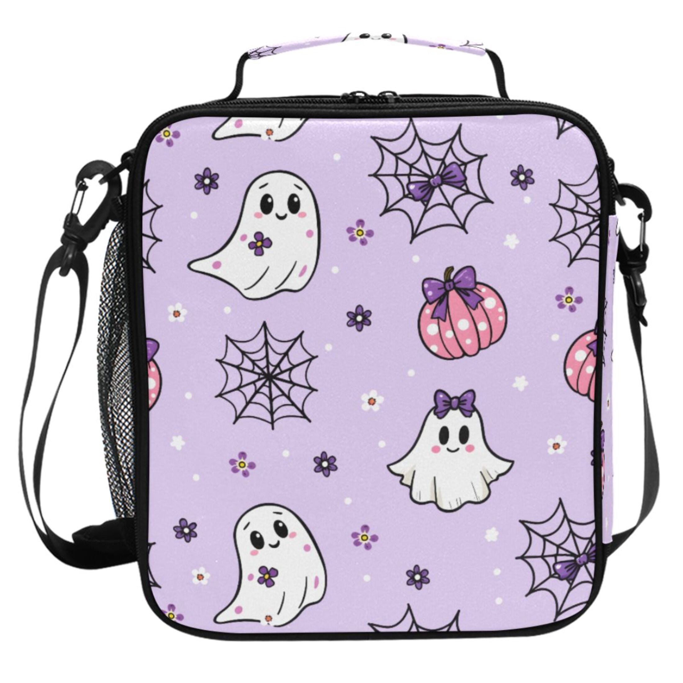 ALAZA Cute Ghosts Floral Lunch Box Insulated Cooler Lunch Bag with ...