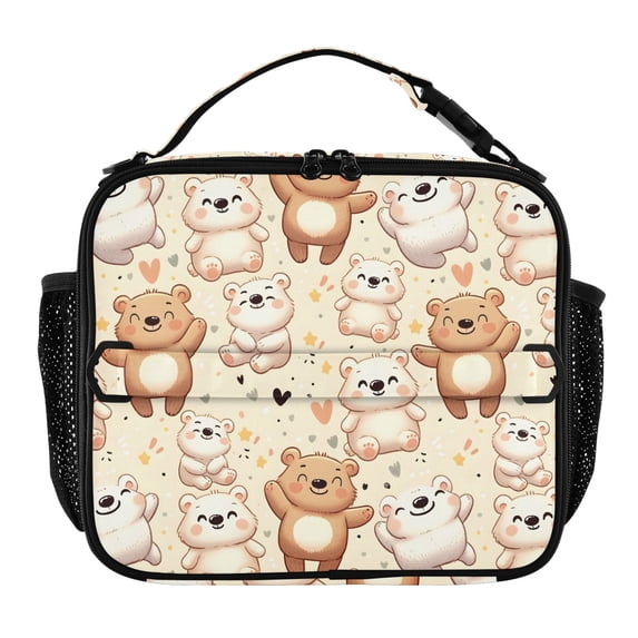 ALAZA Cute Happy Bear Lunch Box Insulated Lunch Bag Cooler Tote with ...