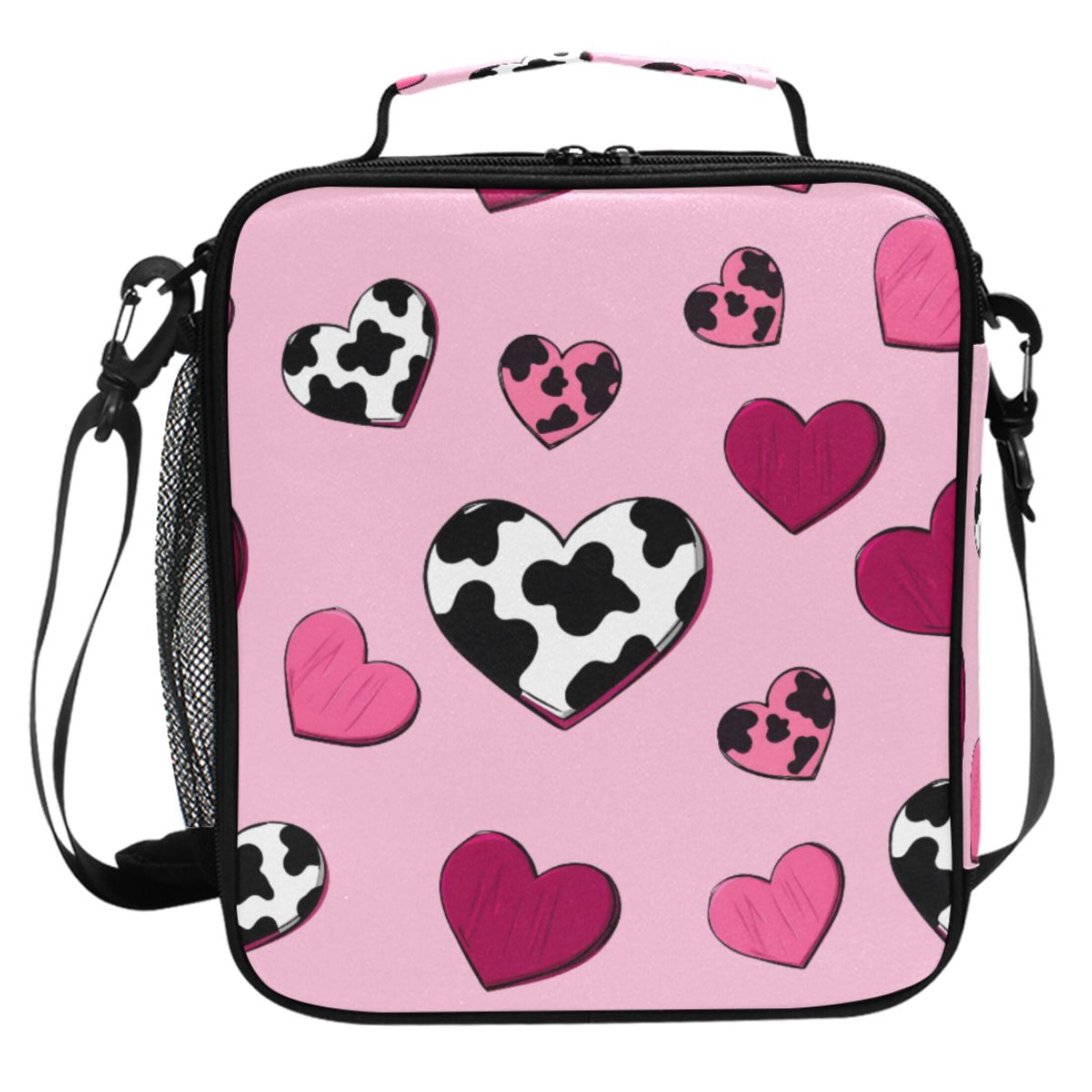ALAZA Cute Hearts Lunch Box Insulated Cooler Lunch Bag with Shoulder ...