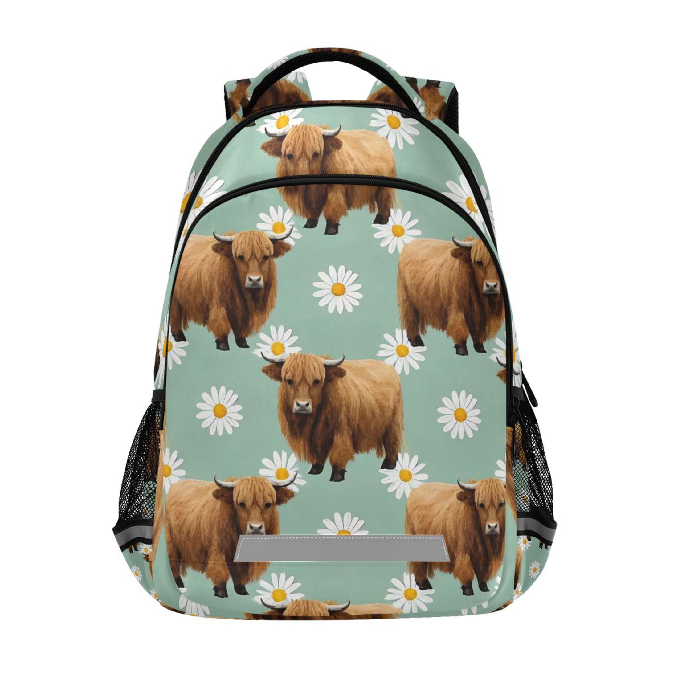 ALAZA Cute Highland Cattle Backpack Elementary School Bag Bookbag ...