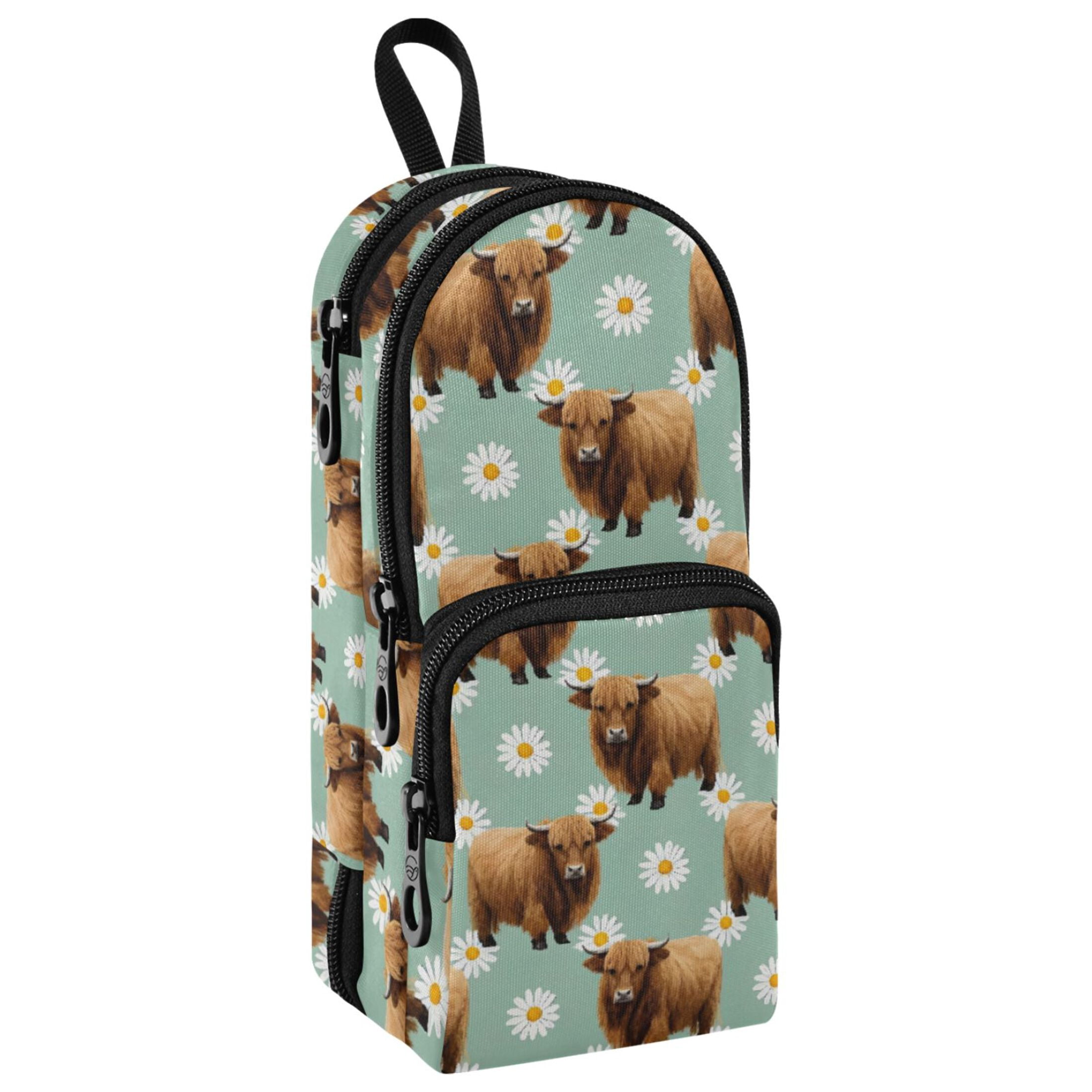 ALAZA Cute Highland Cattle Pencil Case Pen Pouch Stationery Organizer ...