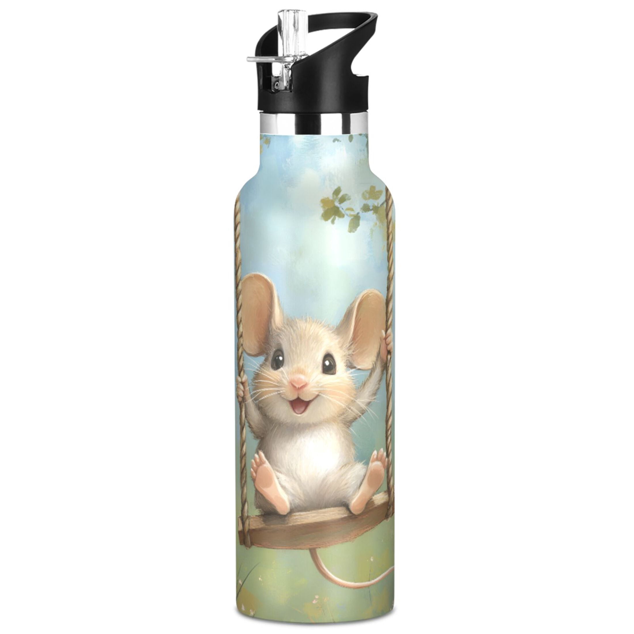 ALAZA Cute Mouse Pattern Stainless Steel Water Bottle Vacuum Insulated ...