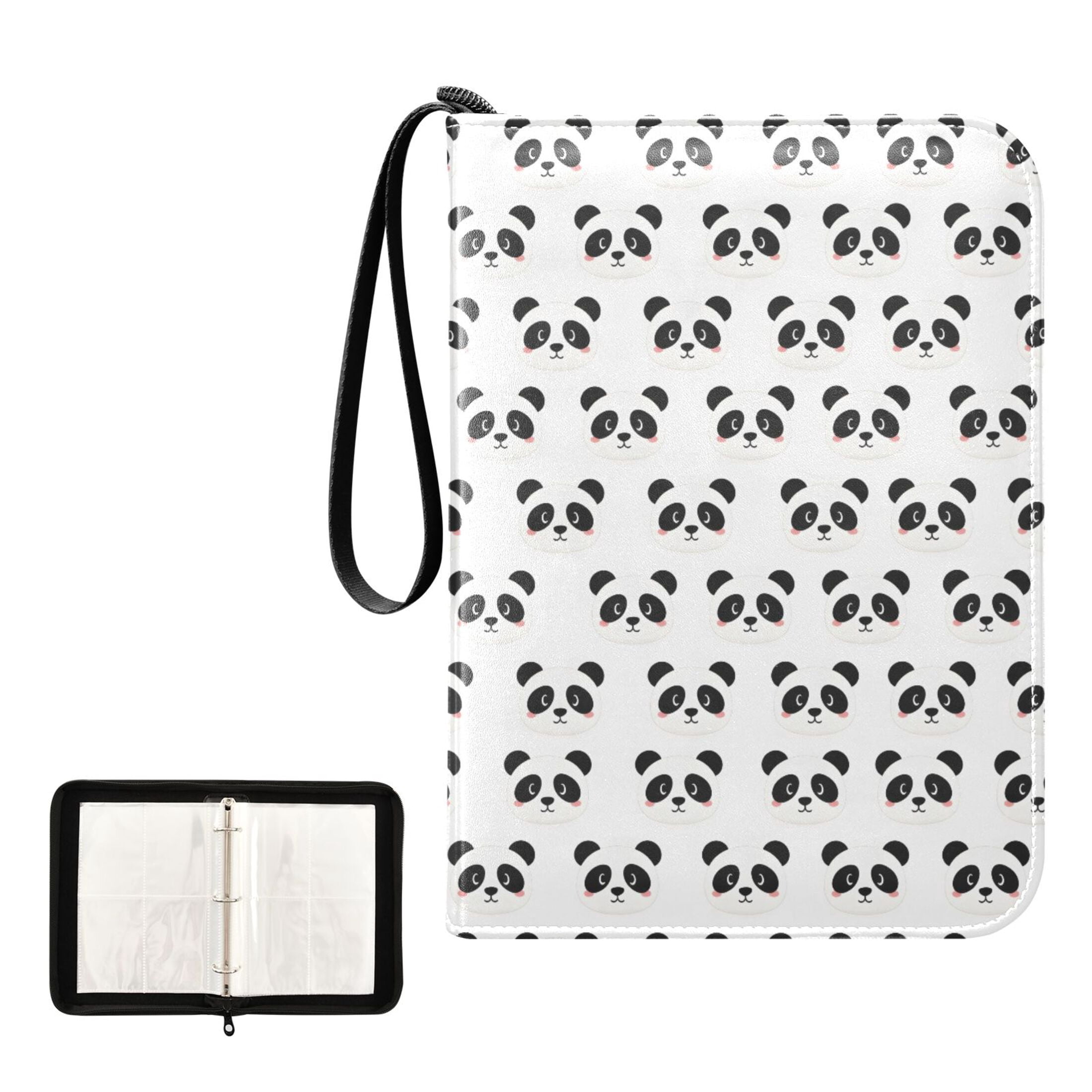 ALAZA Cute Panda Cartoon Trading Card Binder 4 Pocket Cards Collection ...