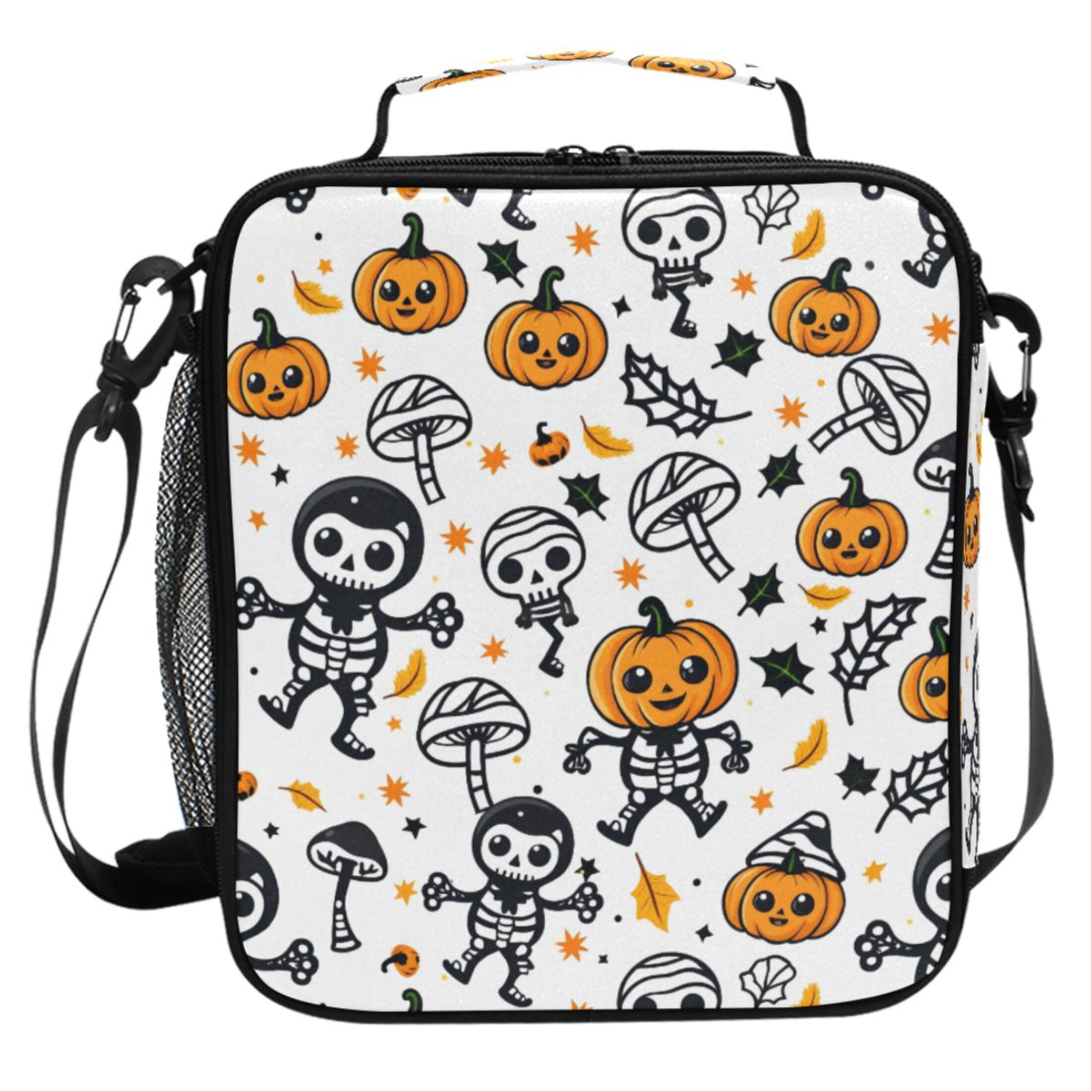 ALAZA Cute Pumpkins Skull Lunch Box Insulated Cooler Lunch Bag with ...