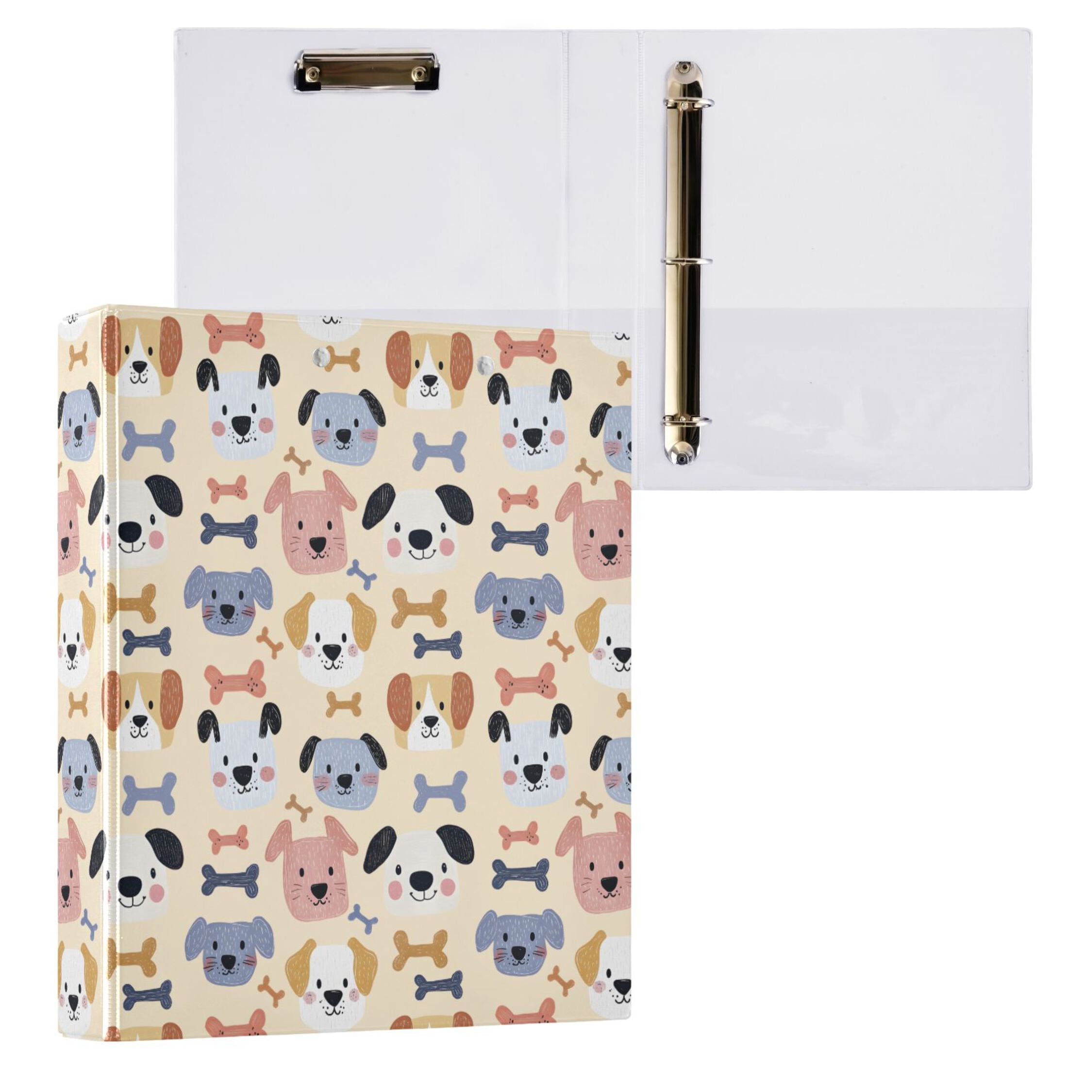 ALAZA Cute Puppy Dogs Bones Hardcover 3 Ring Binder 1.5" D-Rings with ...