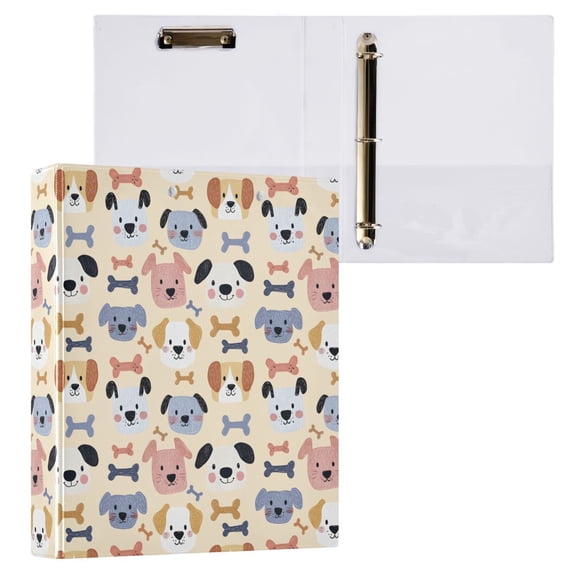 ALAZA Cute Puppy Dogs Bones Hardcover 3 Ring Binder 1.5" D-Rings with ...