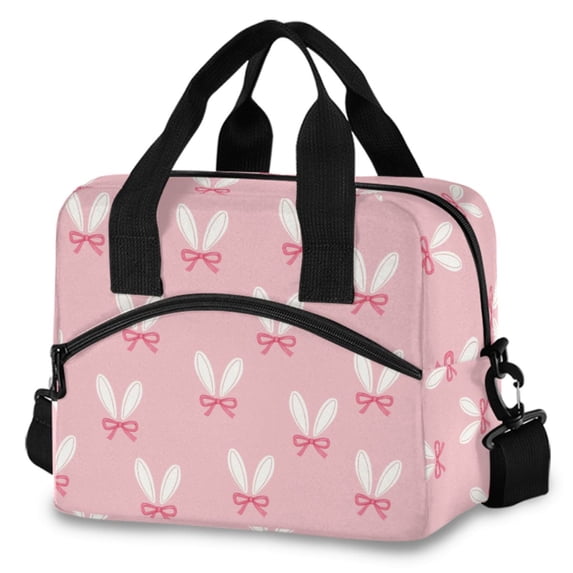 ALAZA Cute Rabbit Bows Insulated Lunch Box Large Reusable Cooler Bag ...