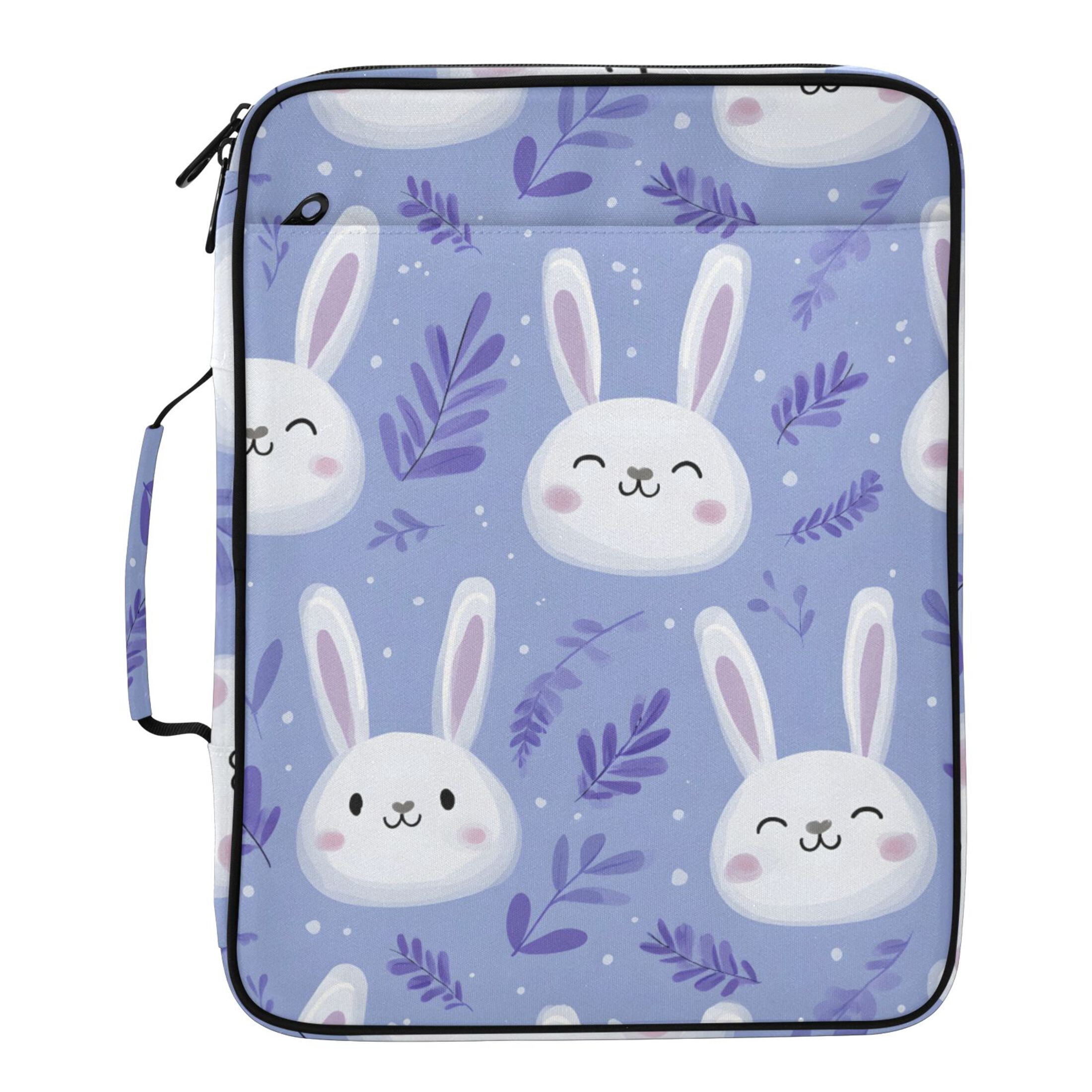 ALAZA Cute Rabbit Leaf Pattern Expanding Accordion File Folder 3 Ring ...