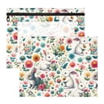 ALAZA Cute Rabbit in Floral Pattern Pencil Pouch 3 Ring Binder with ...