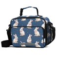ALAZA Cute Rabbit with Bow Lunch Box Insulated Cooler Bag Reusable Tote ...