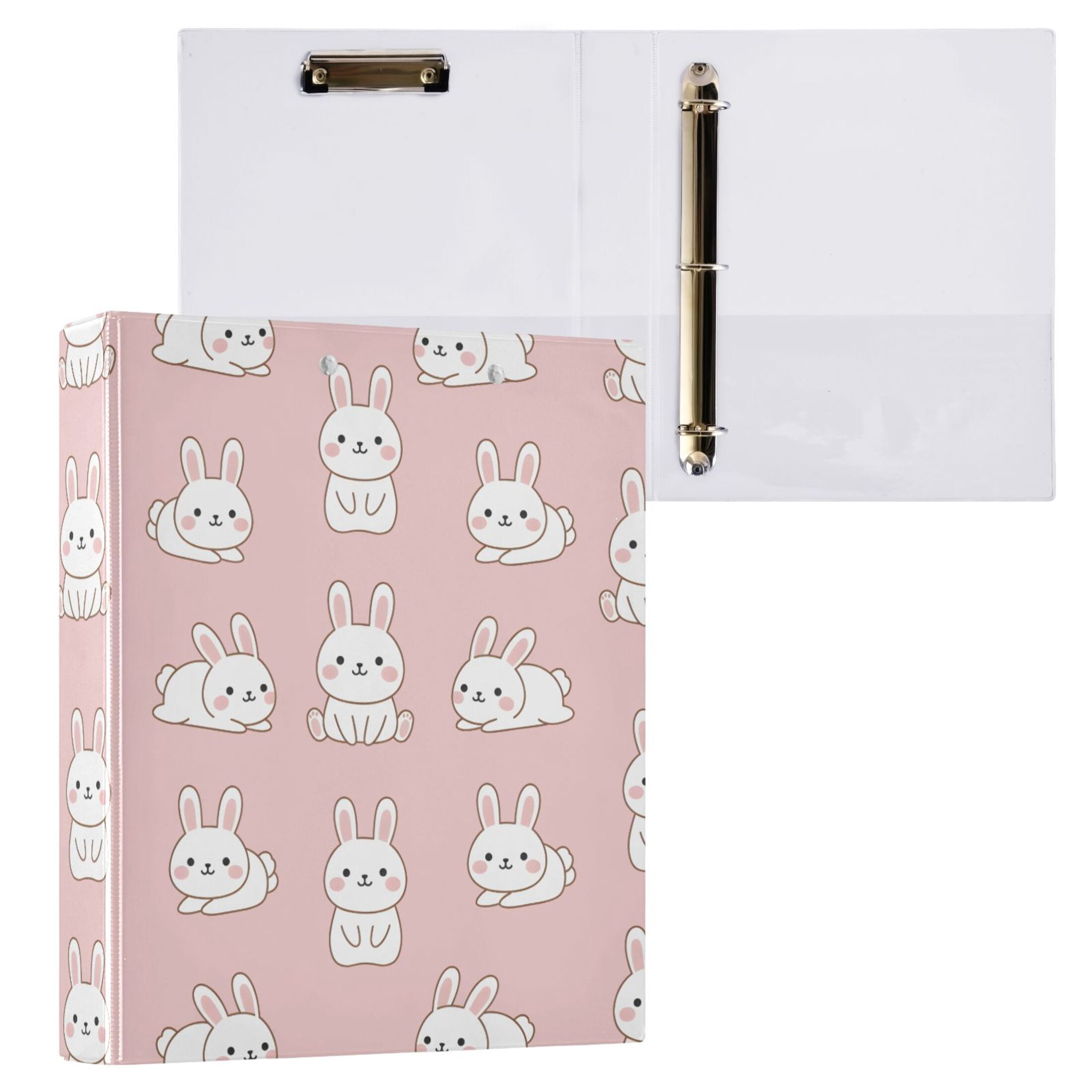 ALAZA Cute Rabbits Hardcover 3 Ring Binder 1.5" D-Rings with Interior ...