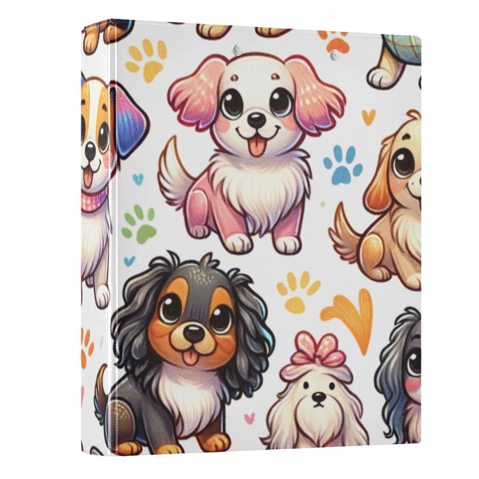 ALAZA Cute Rainbow Dogs Puppy 3 Ring Binder 1.5 Inch Three Ring Office ...