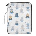 ALAZA Cute Robots Pattern Expanding Accordion File Folder 3 Ring Zipper ...
