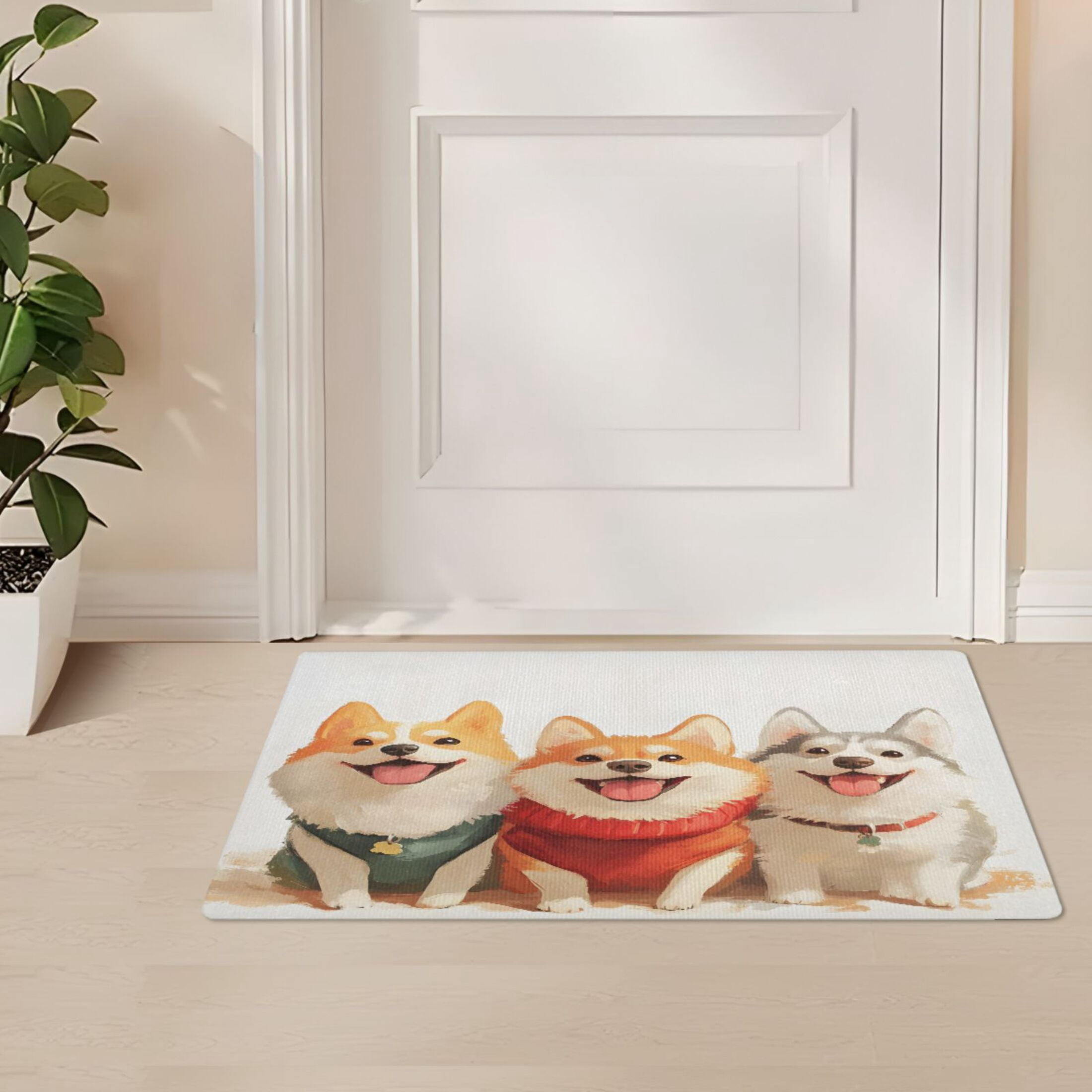 ALAZA Cute Shiba Inu Dogs Door Mat Outdoor Indoor Entrance Low Profile ...