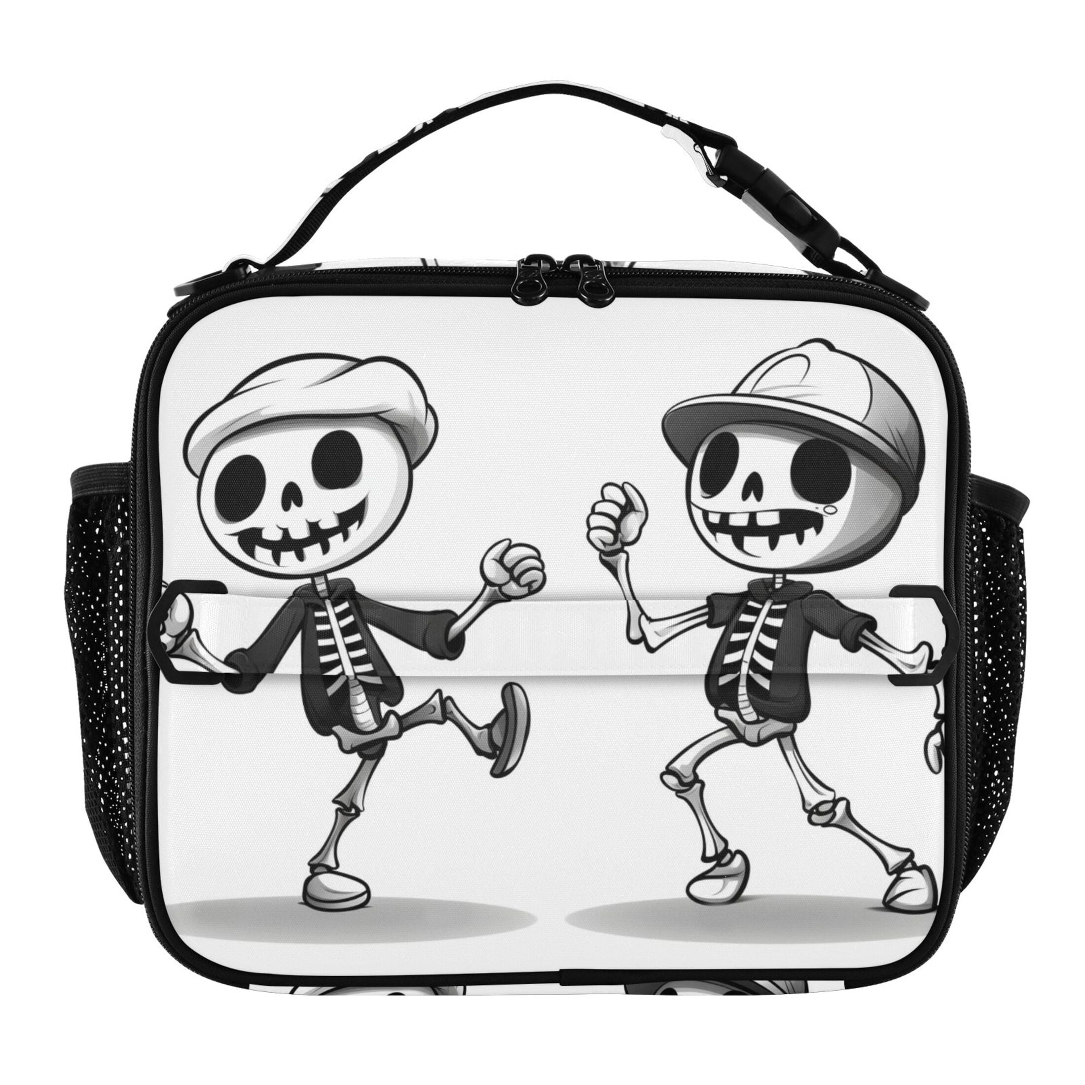 ALAZA Cute Skeleton Dancing Lunch Box Insulated Lunch Bag Cooler Tote ...