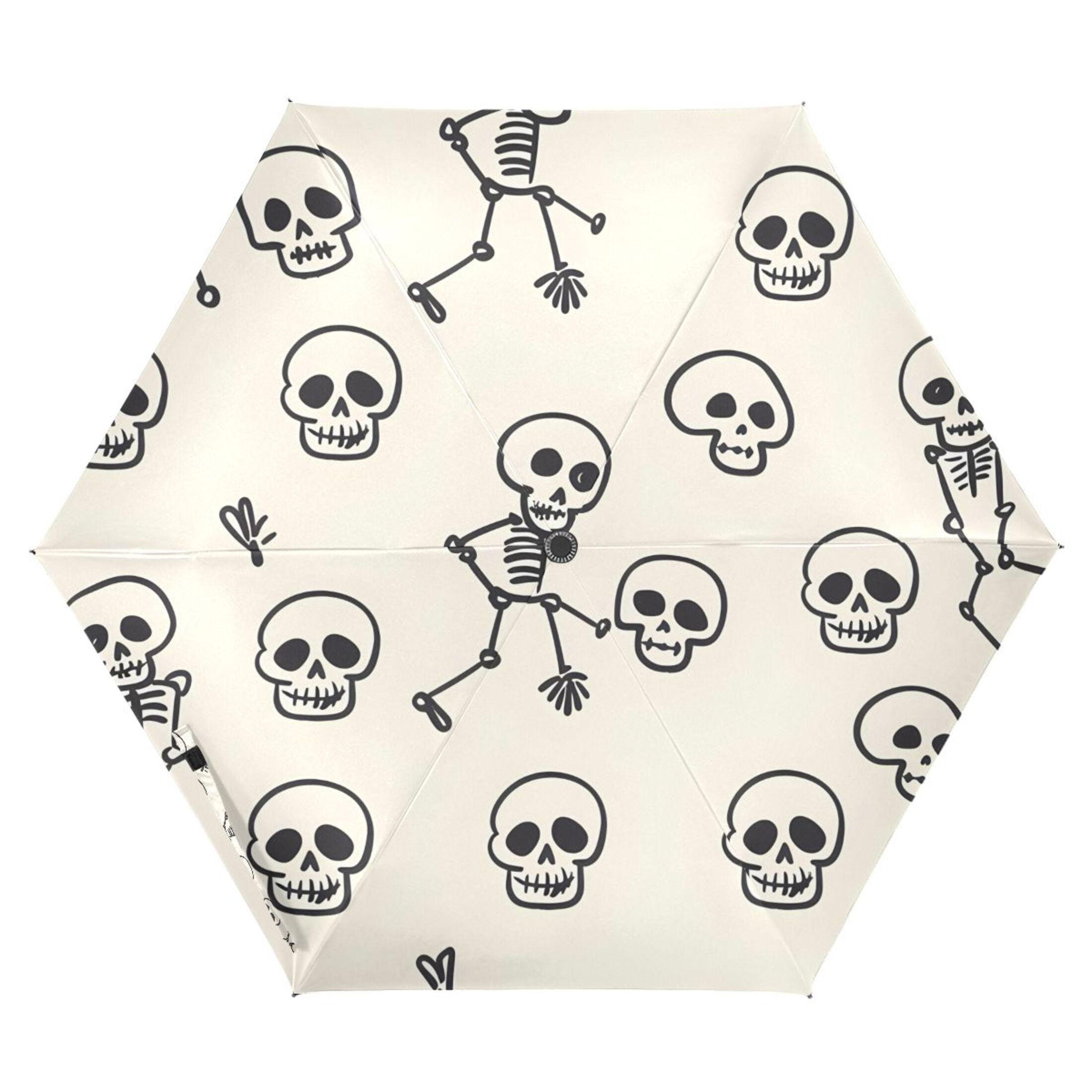 ALAZA Cute Skeleton UPF 50+ Compact Folding Umbrella for Rain Travel ...