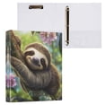 ALAZA Cute Sloth on Tree Hardcover 3 Ring Binder 1.5" D-Rings with ...
