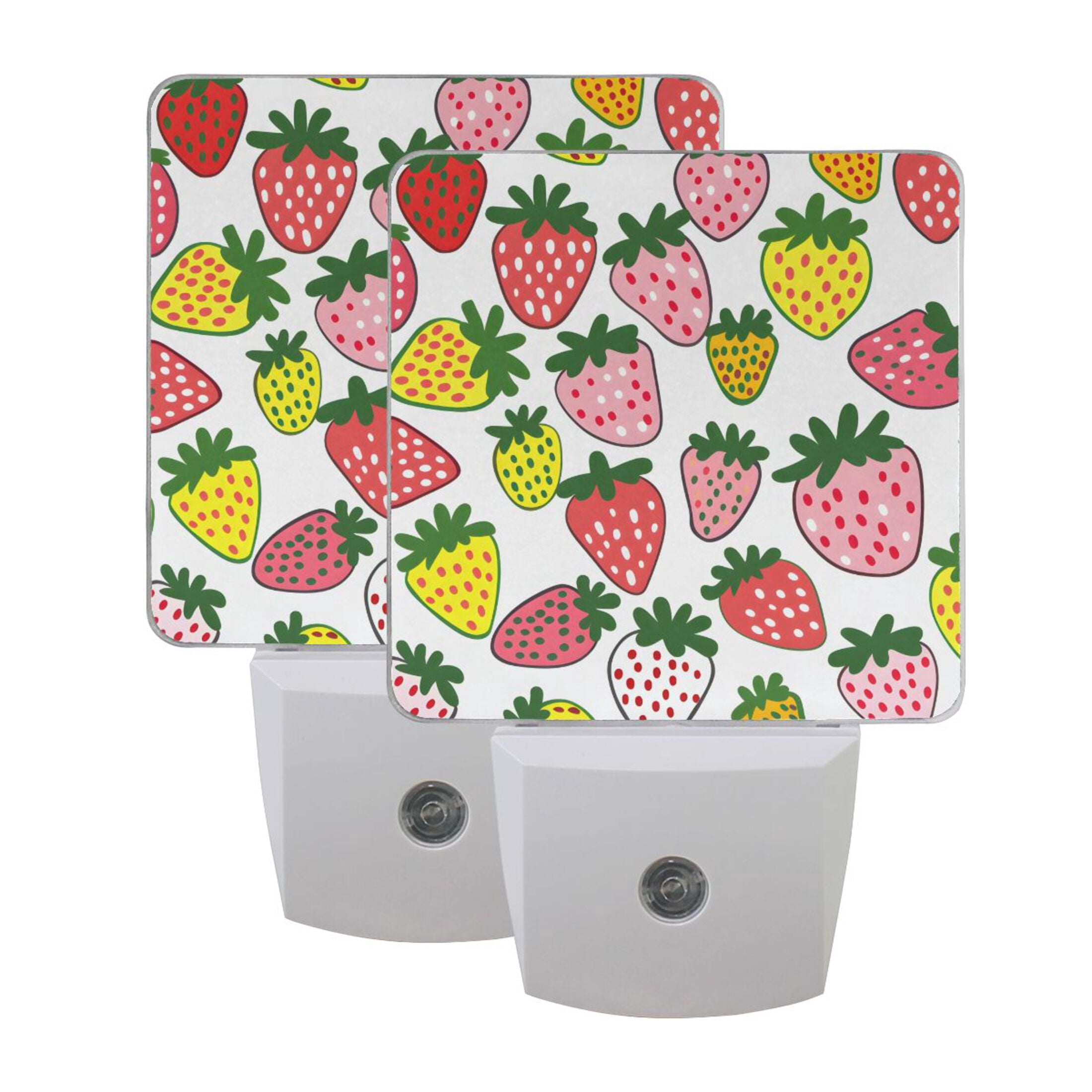 ALAZA Cute Strawberry Night Lights 2 Pack Plug-in Wall LED Nightlight ...