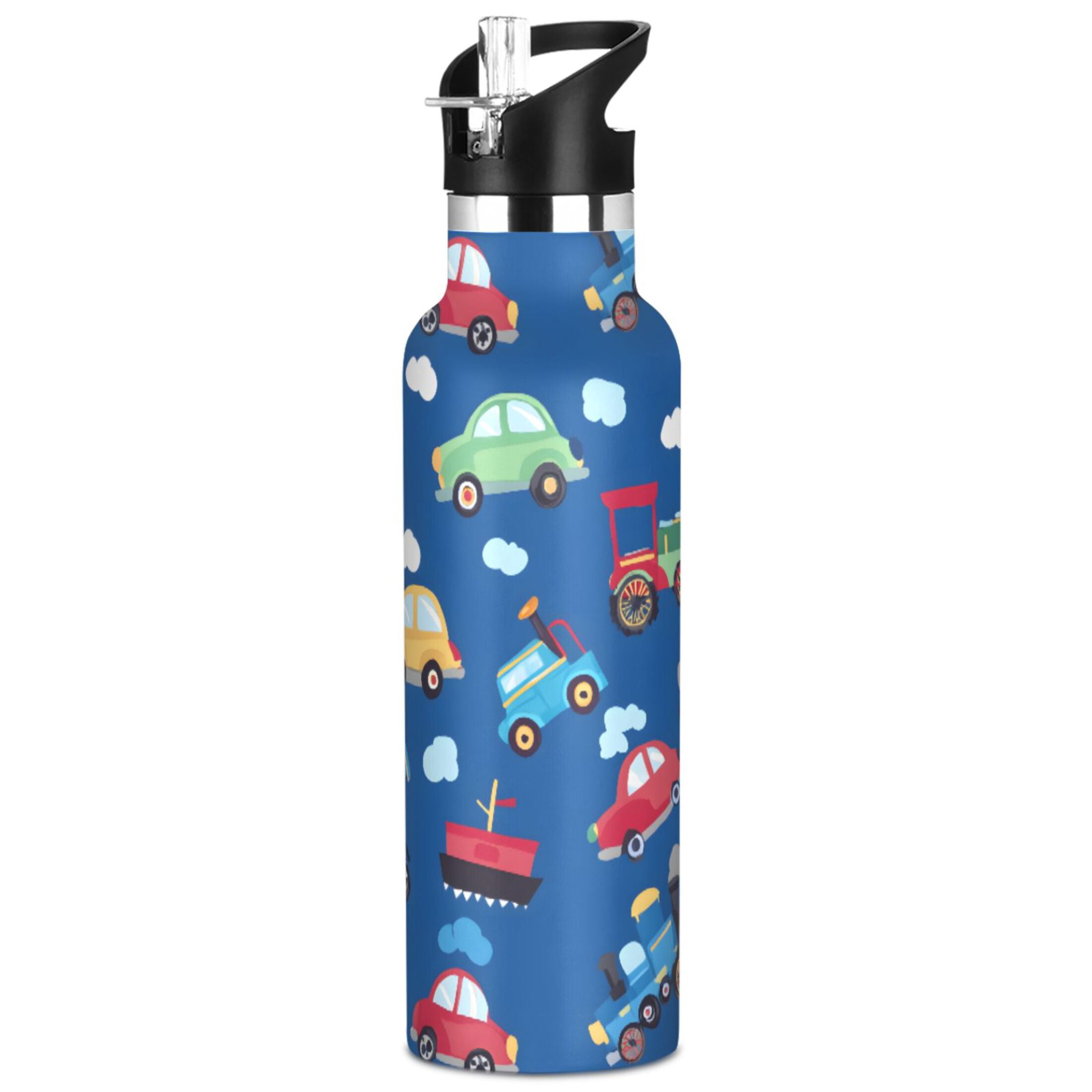 ALAZA Cute Trucks Cloud Pattern Stainless Steel Water Bottle Vacuum ...
