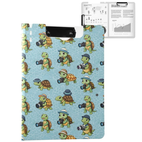 ALAZA Cute Turtle Camera A4 Foldable Clipboard 360 Degree Folder Binder ...