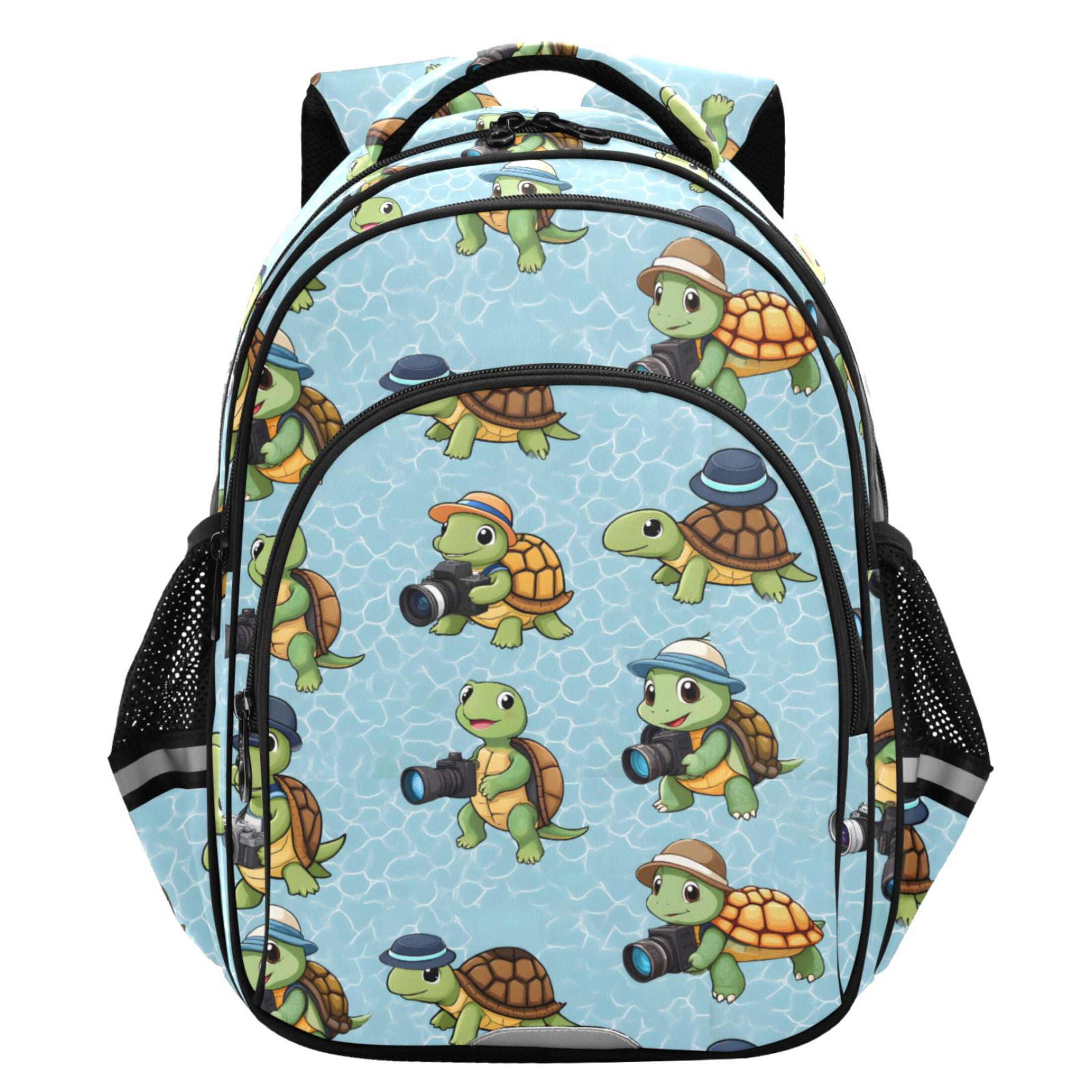 ALAZA Cute Turtle Camera School Backpack Elementary Bag Student Bookbag ...