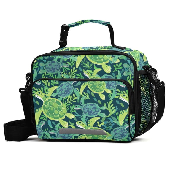 ALAZA Cute Turtles and Seaweed Lunch Box Insulated Cooler Bag Reusable ...