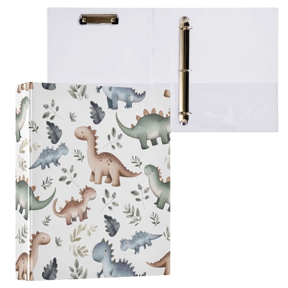 ALAZA Cute Vintage Dinosaurs Hardcover 3 Ring Binder 1.5" D-Rings with ...