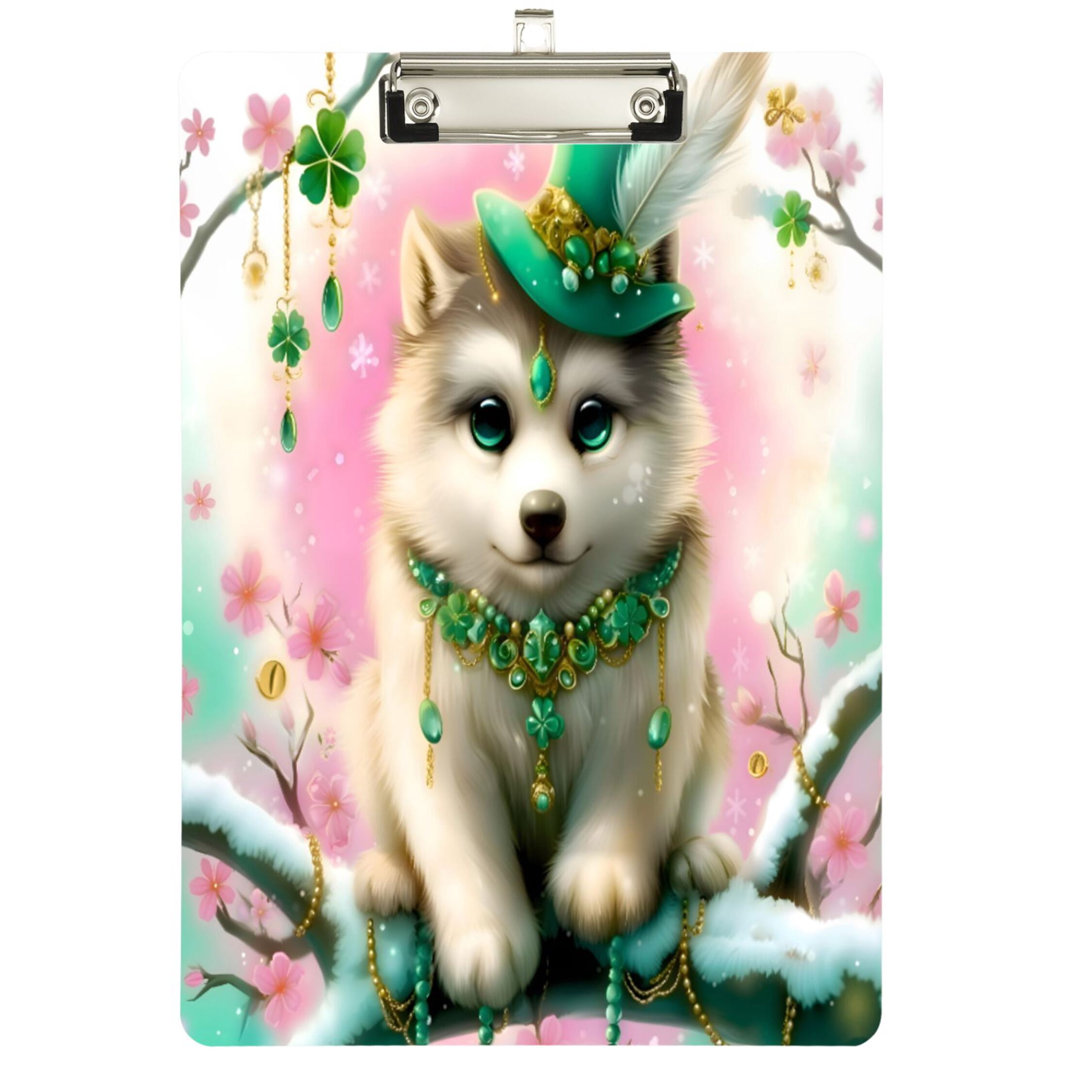 ALAZA Cute Wolf Plastic Clipboard A4 Letter Size Decorative Clipboards ...