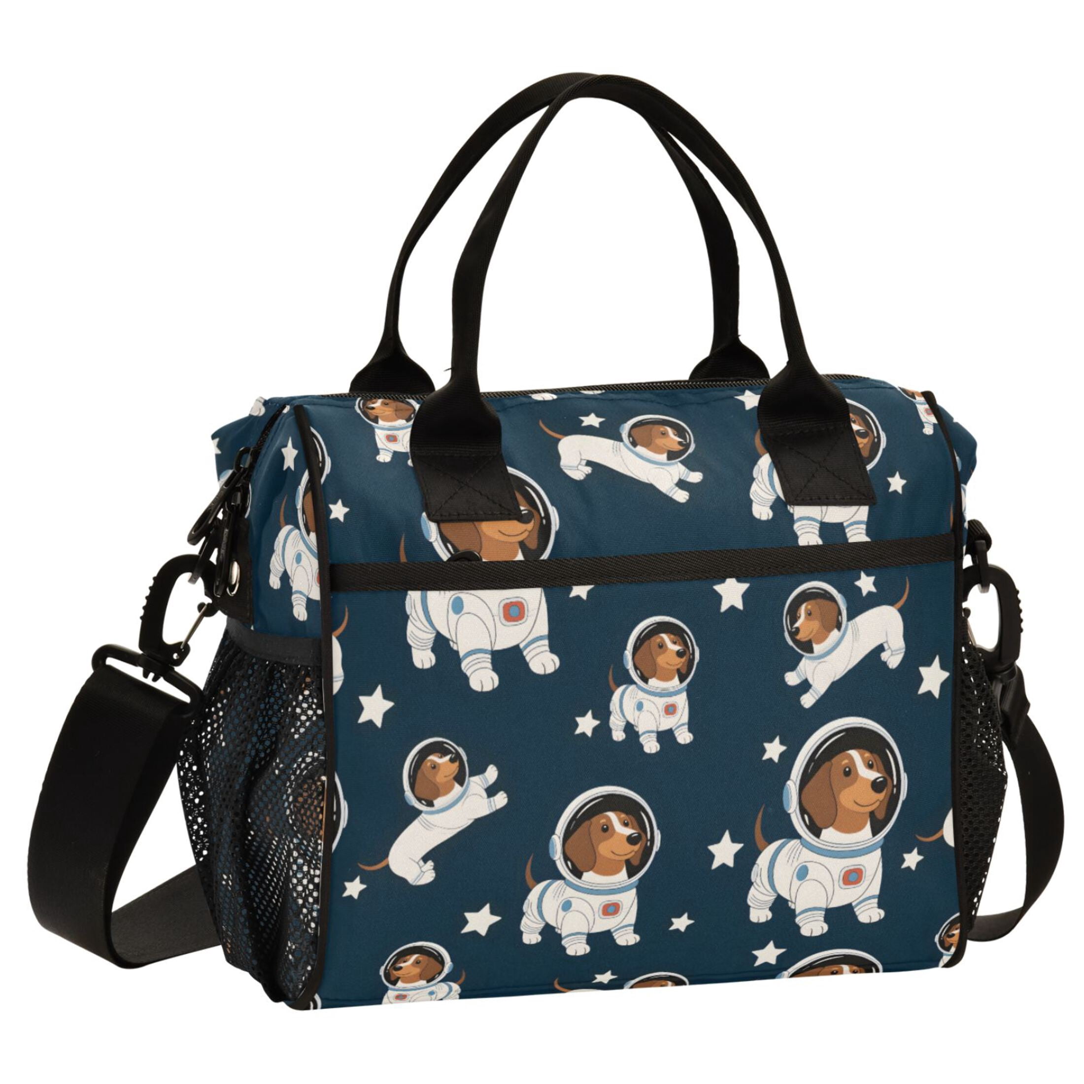 ALAZA Dachshund Dogs Astronaut Print Cooler Lunch Bag Insulated ...
