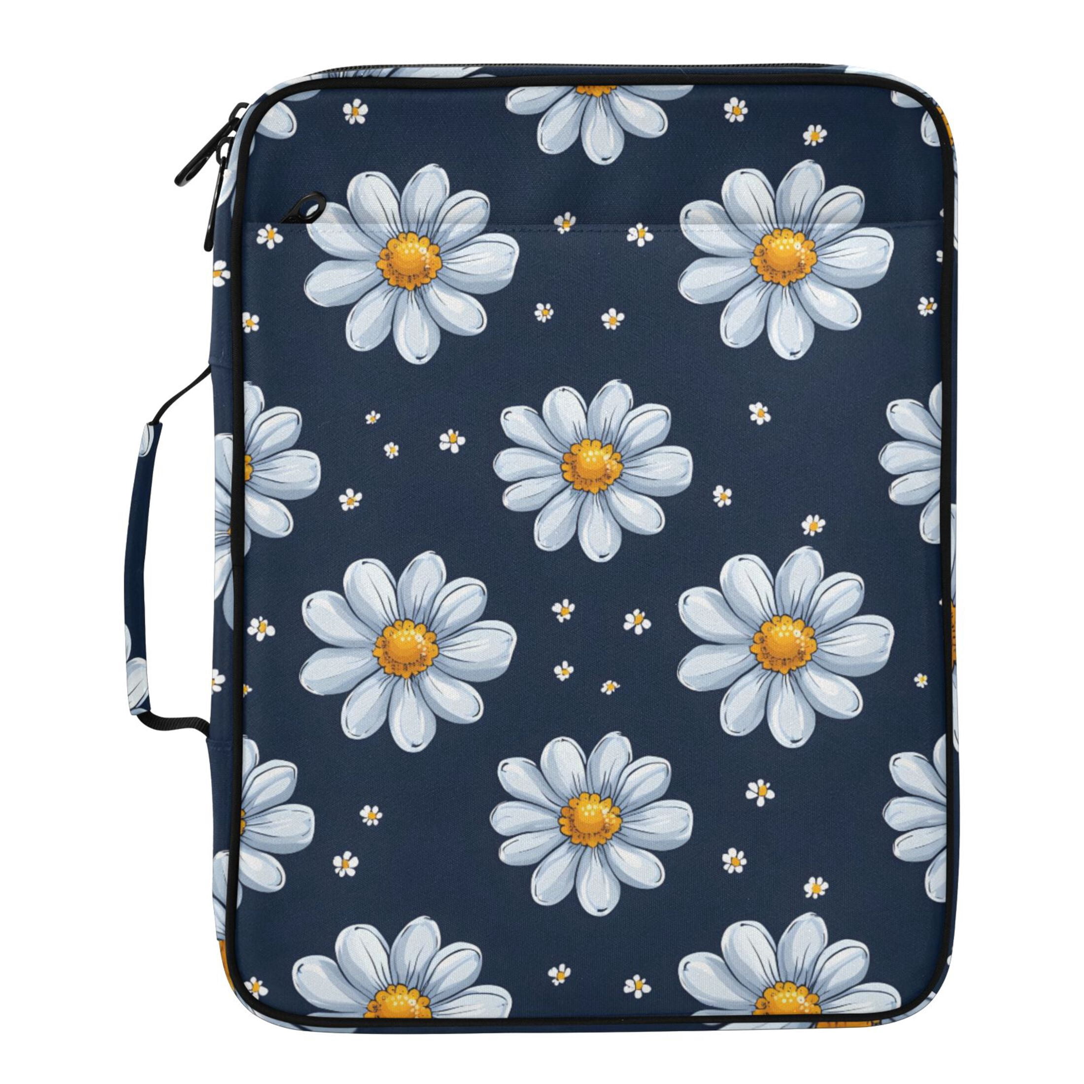 ALAZA Daisy Floral Pattern Expanding Accordion File Folder 3 Ring ...