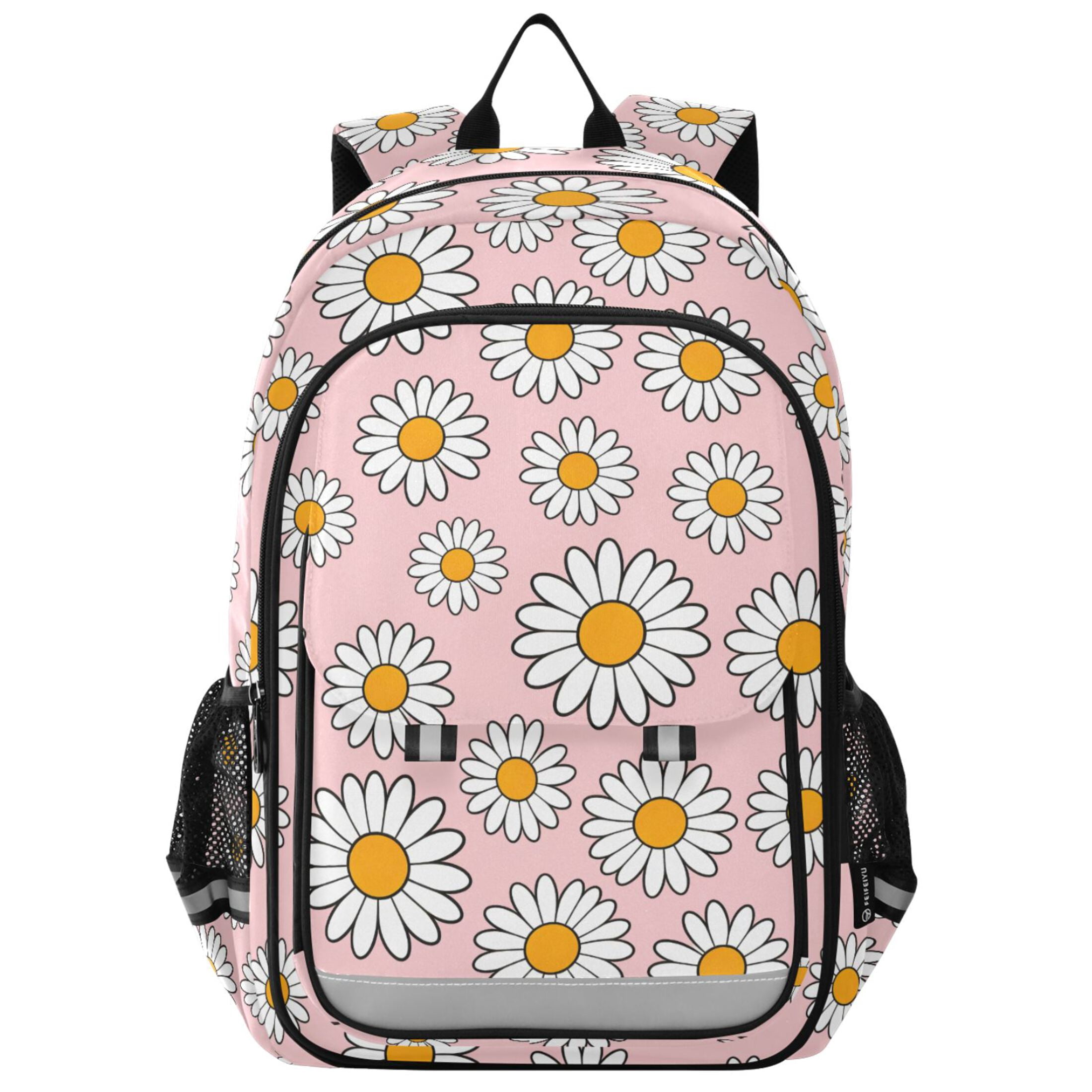 ALAZA Daisy Floral Pink School Laptop Backpack Travel Bag Casual ...