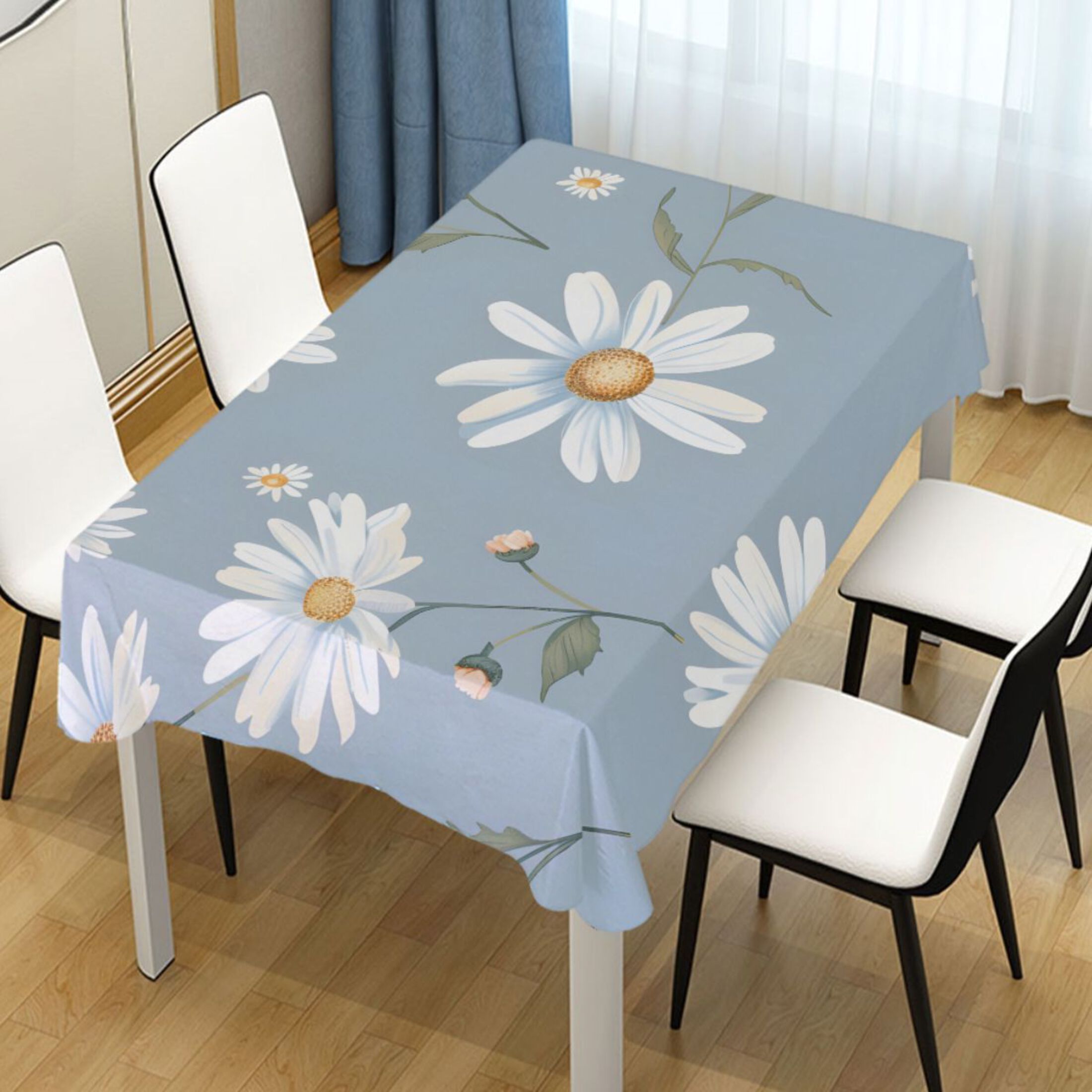 ALAZA Daisy Floral Rectangle Tablecloth Tablecover Dinning Table Cloth ...