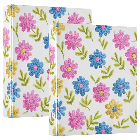 ALAZA Daisy Flowers Hardcover 3 Ring Binder 1.5" D-Rings with Interior ...