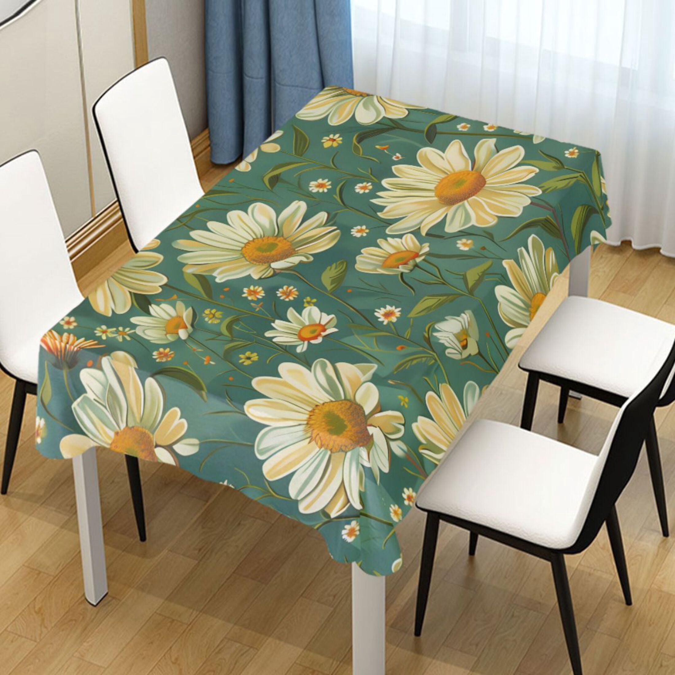 ALAZA Daisy Flowers Rectangle Tablecloth Tablecover Dinning Table Cloth ...