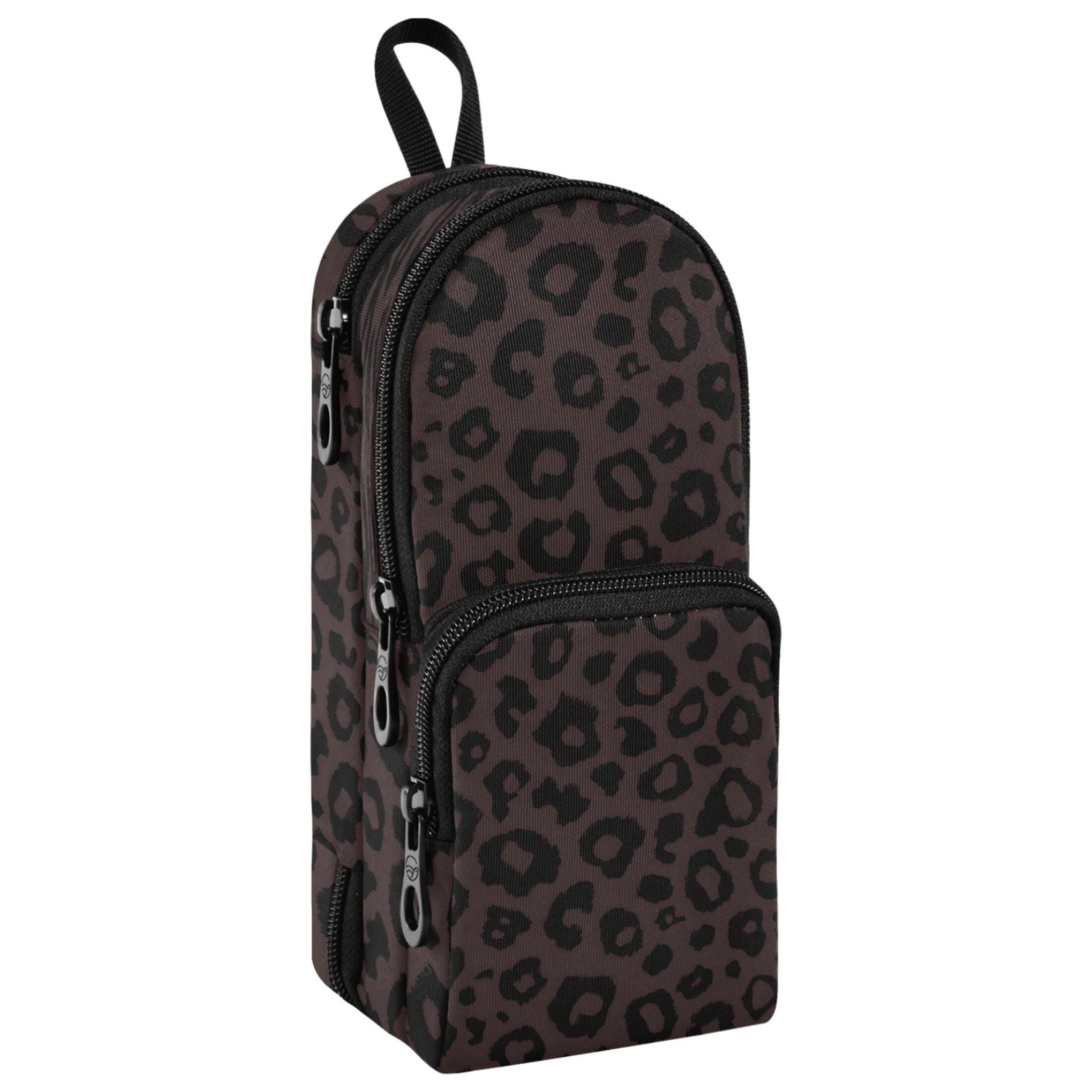 ALAZA Dark Brown Leopard Pencil Case Pen Pouch Stationery Organizer Bag ...