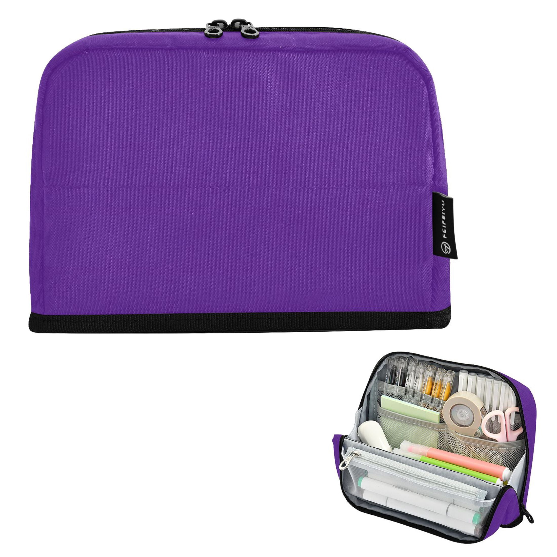 ALAZA Dark Purple Pencil Case Pen Pouch Bag Large Capacity Organizer ...