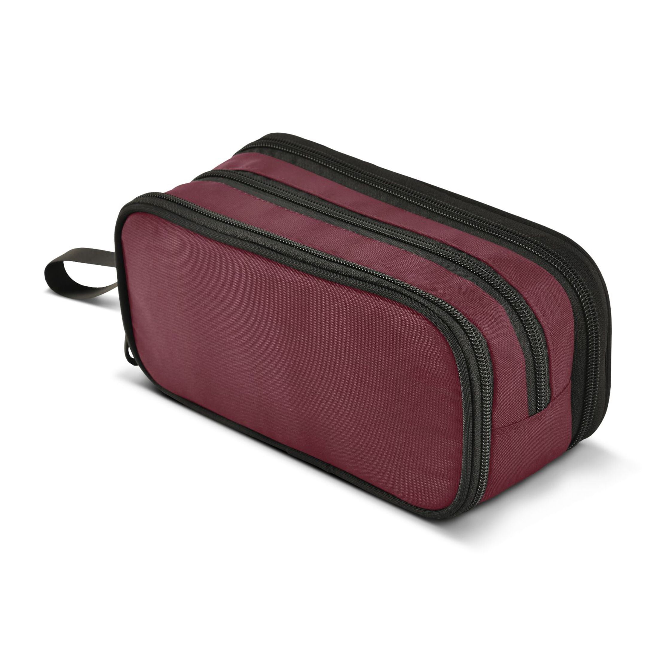 ALAZA Dark Red Pencil Case Bag 3 Compartment Pen Pouch Large Storage ...