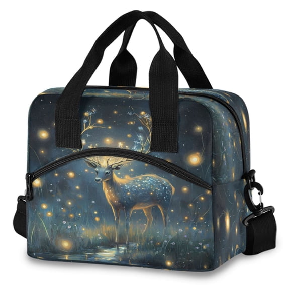 ALAZA Deer Magic Night Insulated Lunch Box Large Reusable Cooler Bag ...
