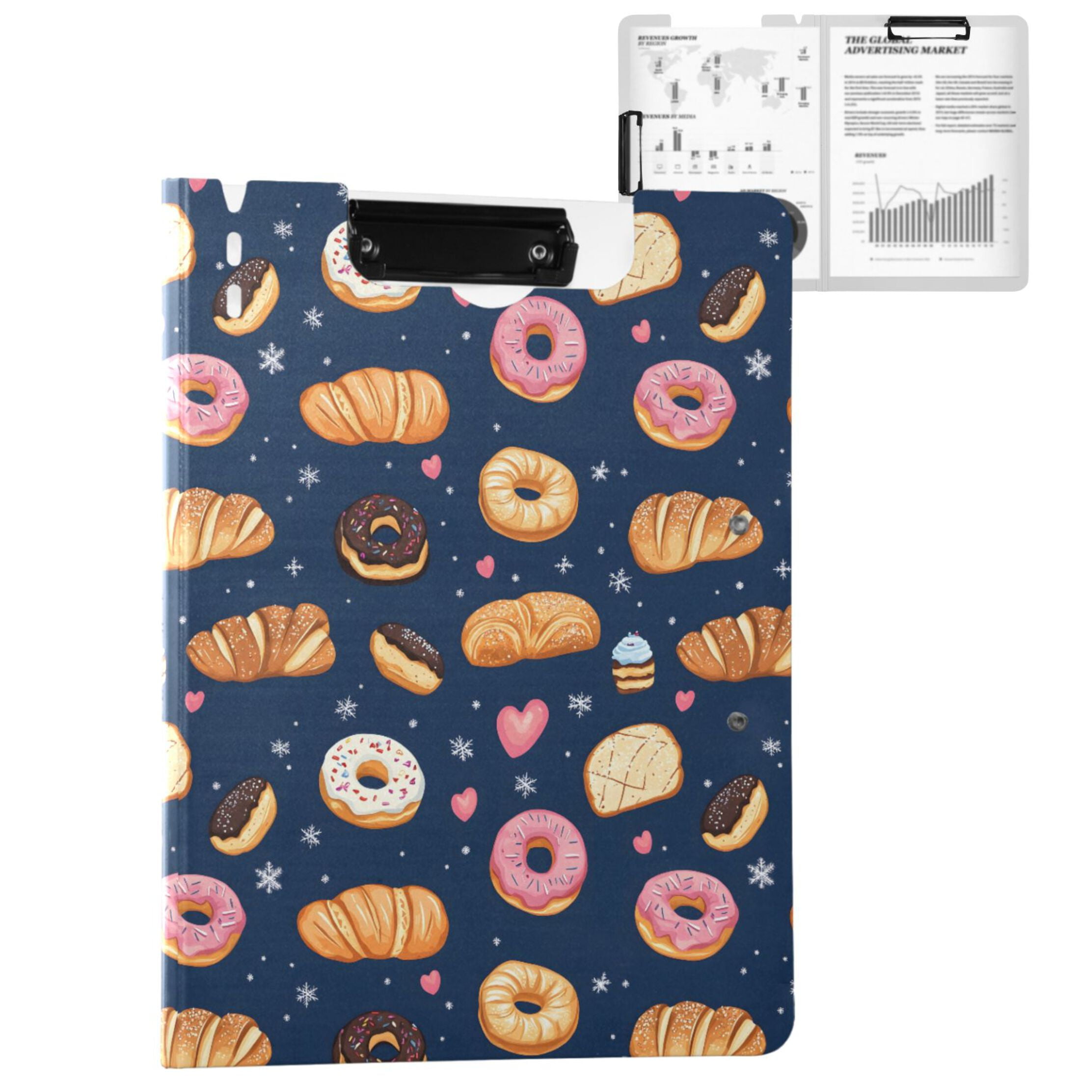 ALAZA Delicious Bread A4 Foldable Clipboard 360 Degree Folder Binder ...