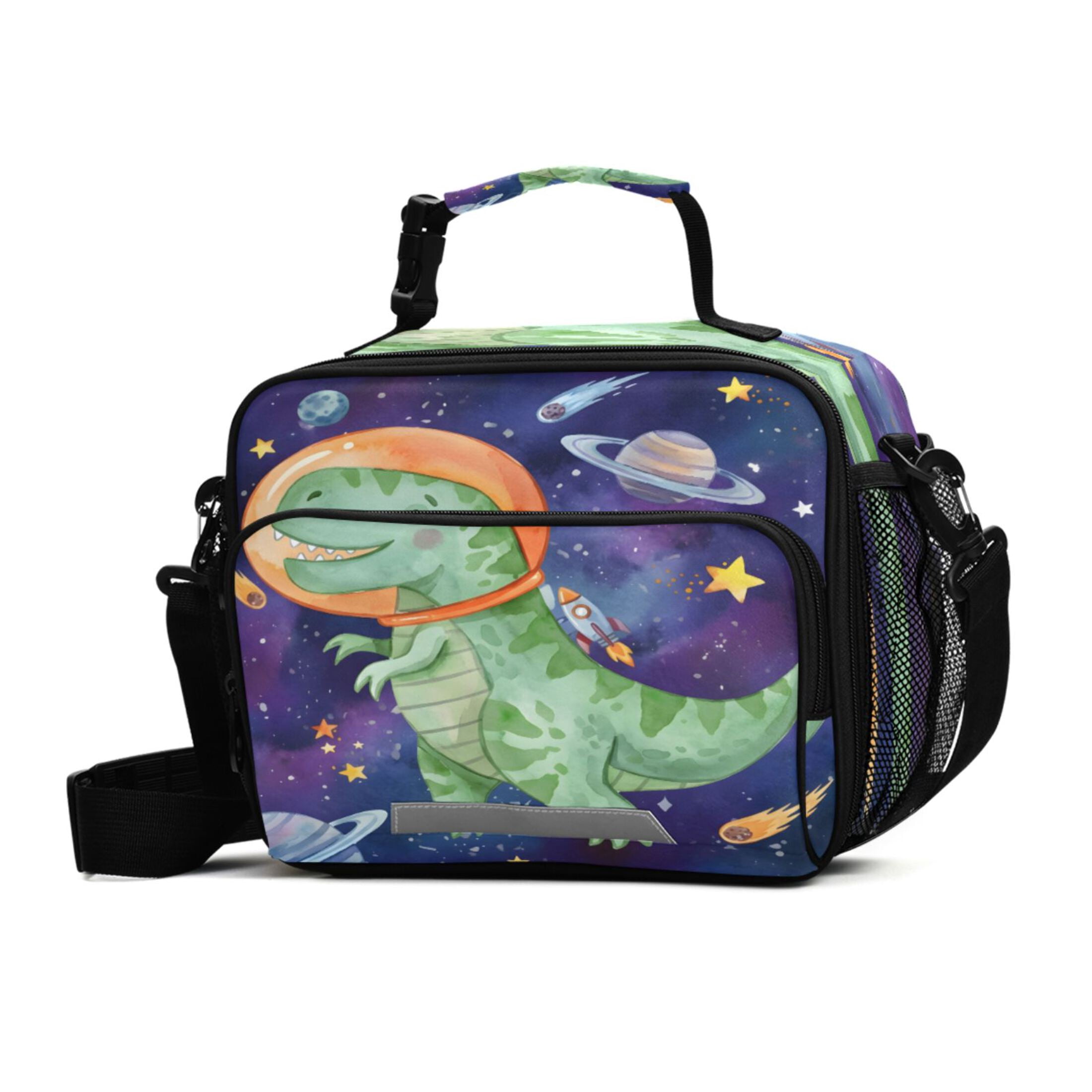 ALAZA Dinosaur Astronaut Space Lunch Box Insulated Cooler Bag Reusable ...
