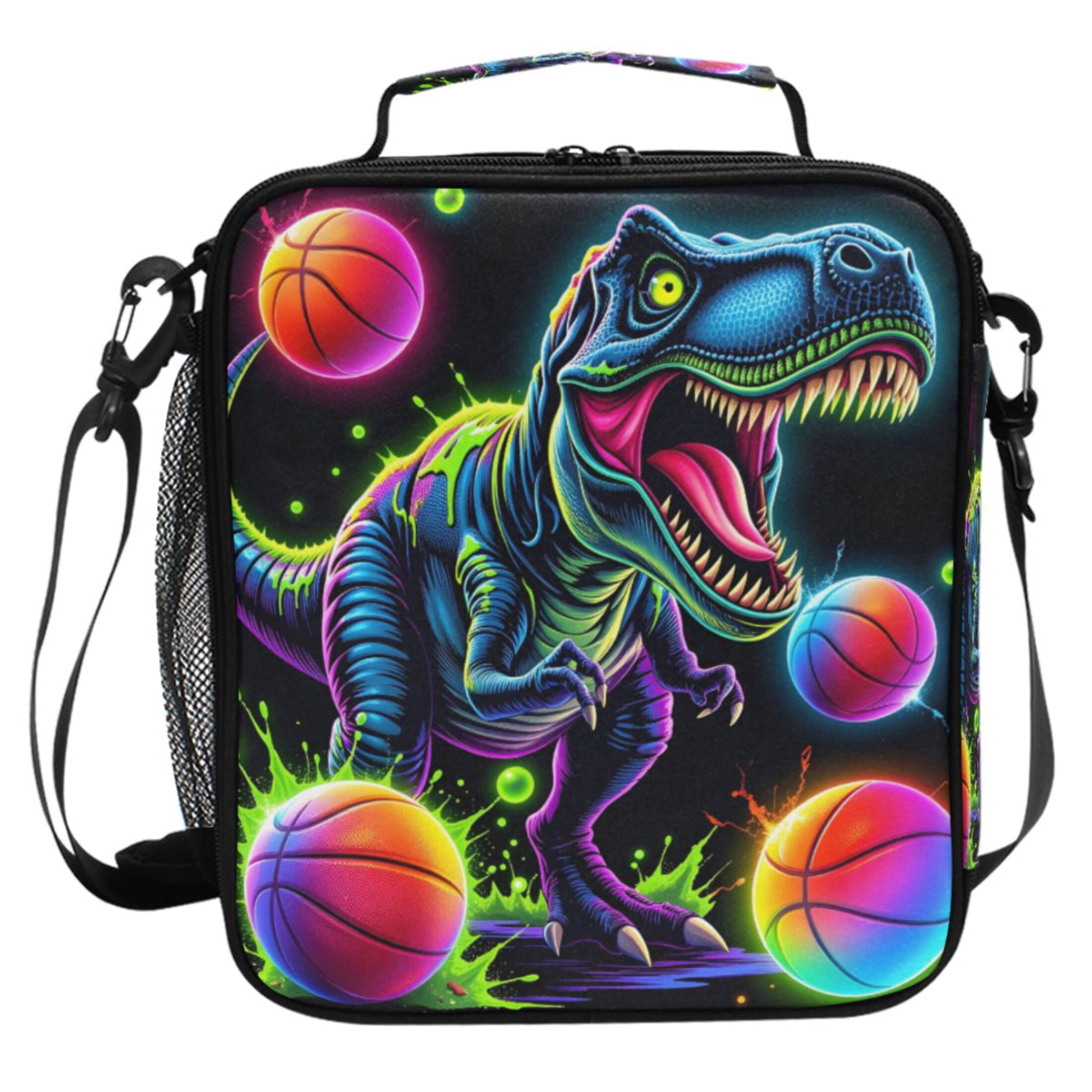 ALAZA Dinosaur Basketballs Lunch Box Insulated Cooler Lunch Bag with ...