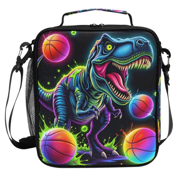 ALAZA Dinosaur Basketballs Lunch Box Insulated Cooler Lunch Bag with ...
