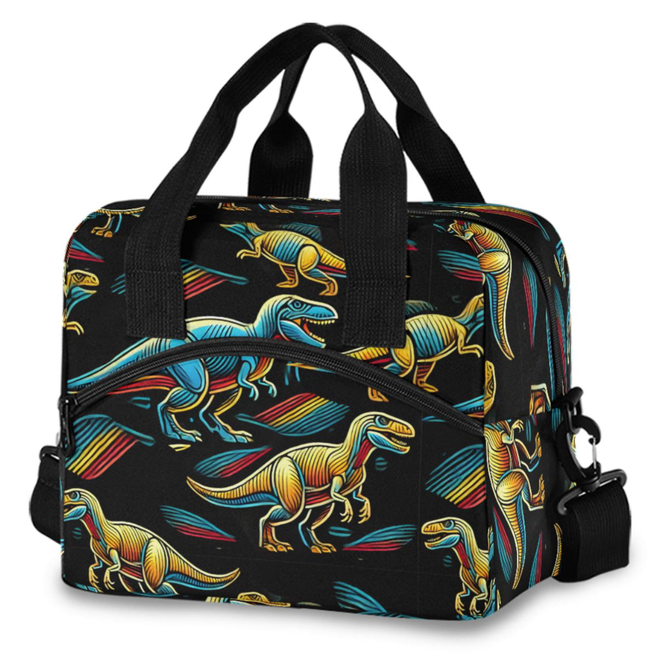 ALAZA Dinosaur Insulated Lunch Box Large Reusable Cooler Bag with ...