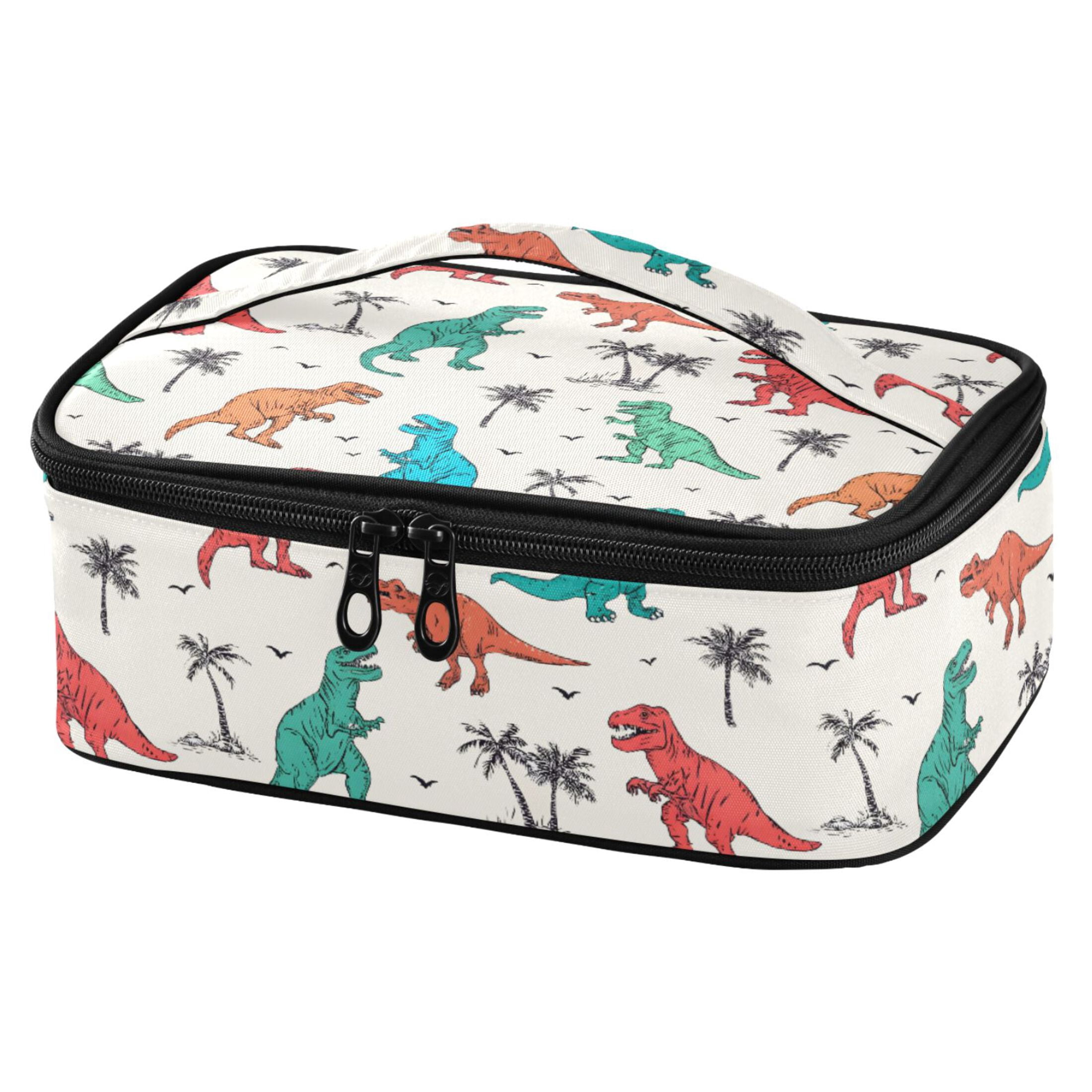 ALAZA Dinosaur Palm Tree Lunch Box Insulated Cooler Tote Bag Reusable ...