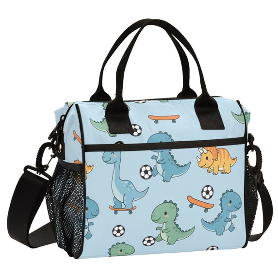 ALAZA Dinosaur Play Football Print Cooler Lunch Bag Insulated Reusable ...