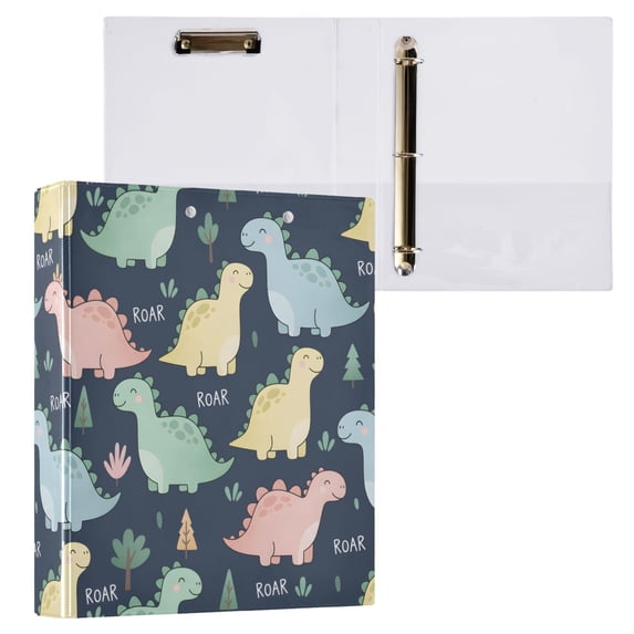 ALAZA Dinosaur Tree Pattern Hardcover 3 Ring Binder 1.5" D-Rings with ...