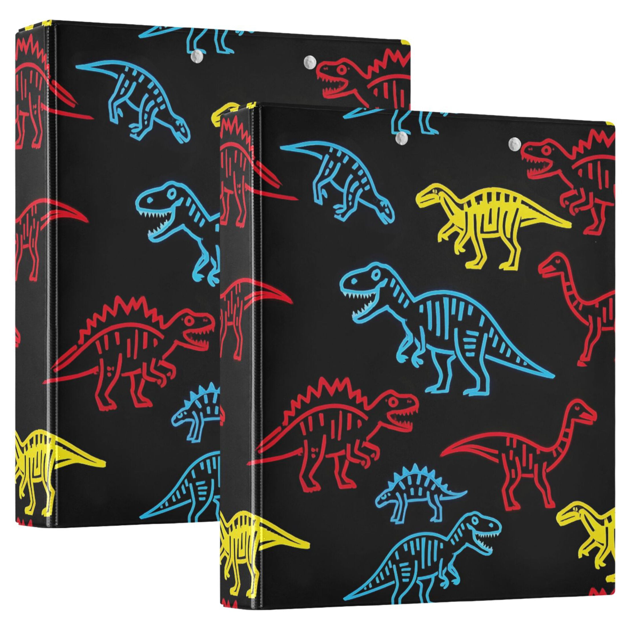 ALAZA Dinosaur-a1 Hardcover 3 Ring Binder 1.5" D-Rings with Interior ...