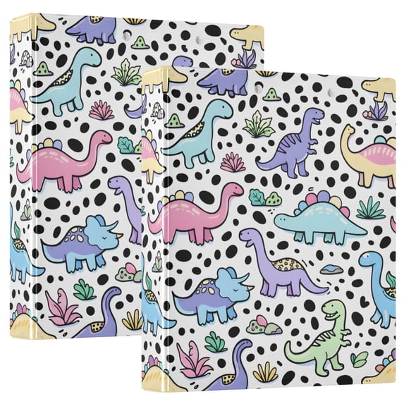 ALAZA Dinosaur on Leopard Spots Hardcover 3 Ring Binder 1.5" D-Rings ...