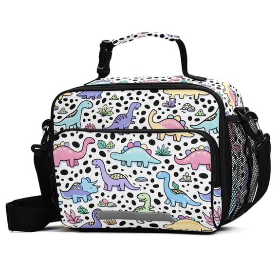ALAZA Dinosaur on Leopard Spots Lunch Box Insulated Cooler Bag Reusable ...